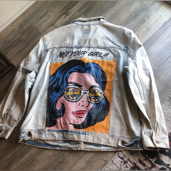 Boom Boom Jeans | Jackets & Coats | Pop Art Back Denim Jacket | Poshmark
